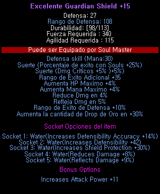 Mu Chile - Informacion de Items Grand Master